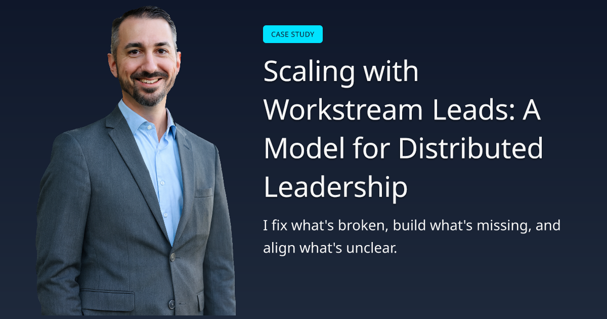 Scaling with Workstream Leads: A Model for Distributed Leadership ...